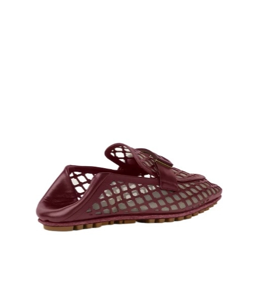 Fendi Baguette Burgundy Leather Loafers