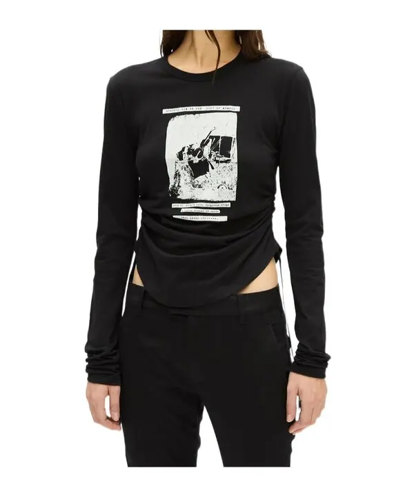 ANN DEMEULEMEESTER Dot Ruched T-shirt