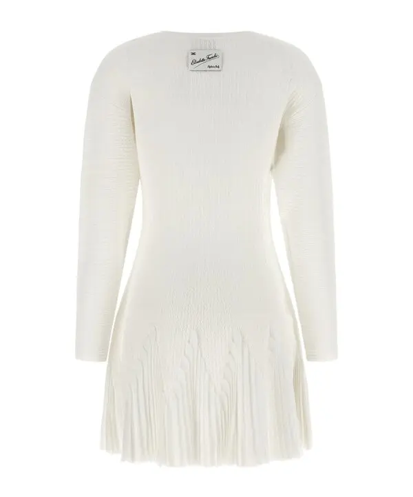 Elisabetta Franchi Rib-knit Long-sleeved Dress With Cut-out Hem