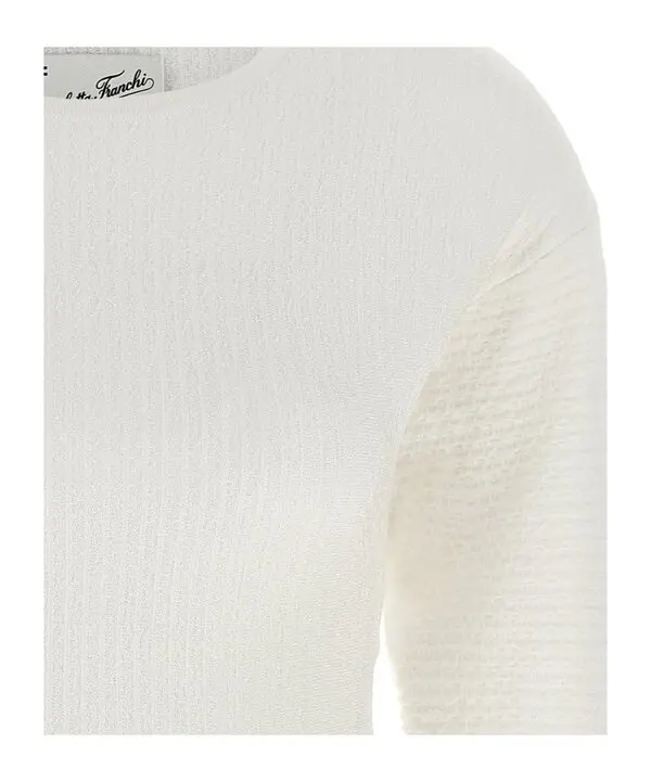Elisabetta Franchi Rib-knit Long-sleeved Dress With Cut-out Hem