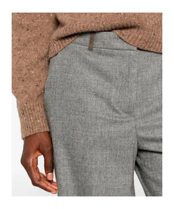 Peserico Wide-leg Melange Trousers