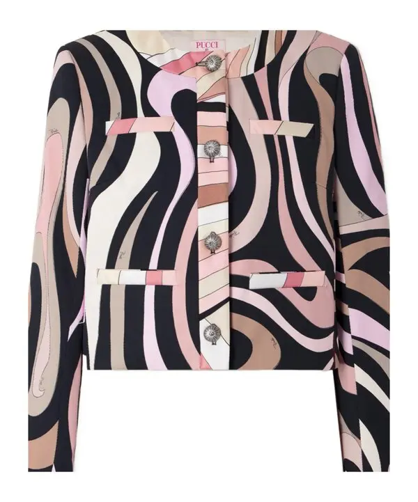 Emilio Pucci Round Neck Cropped Jacket