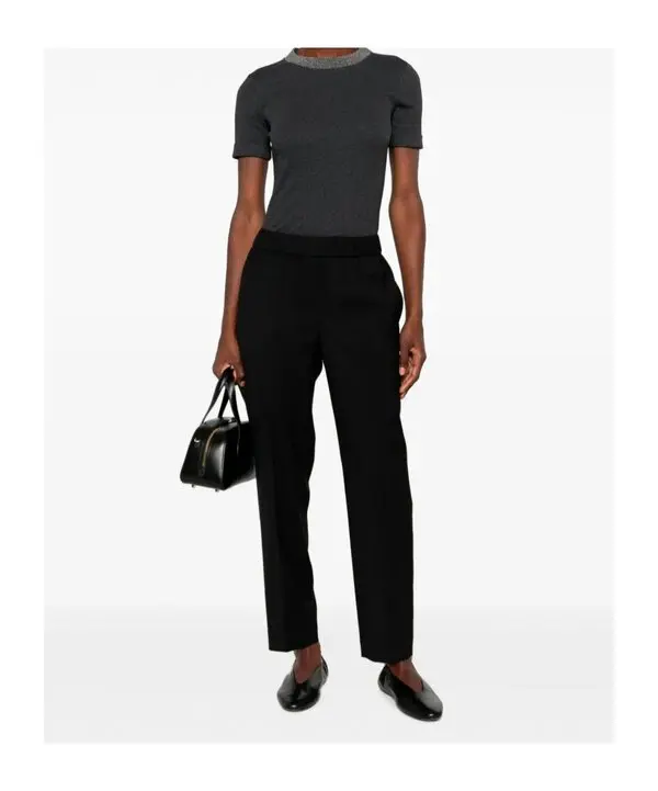 Peserico Elasticated Waistband Pressed Crease Trousers
