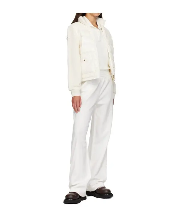 Moncler Wide-leg Athletic Pants With Logo Patch - White