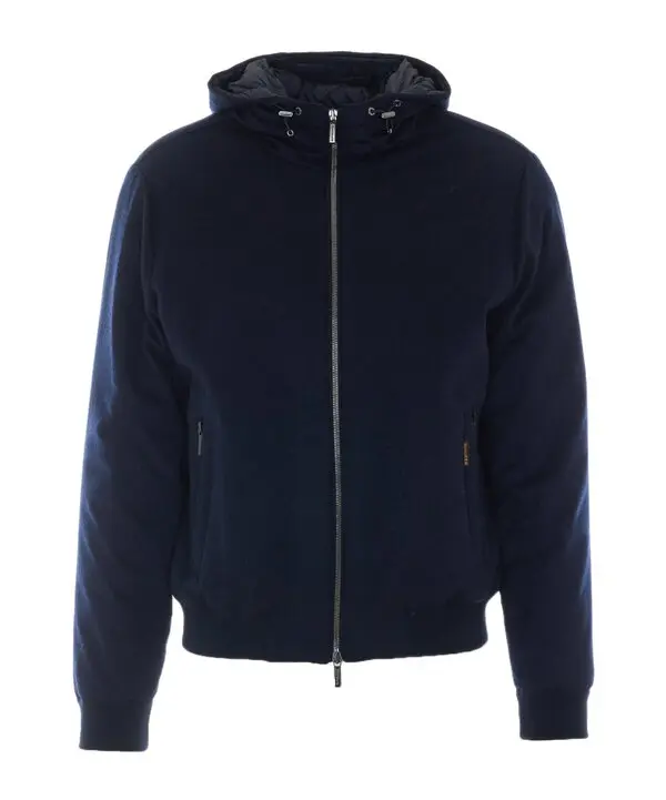 MOORER Long Sleeve Hooded Zip-up Jacket
