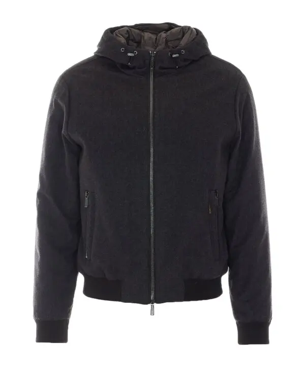 MOORER Long-sleeve Zip-up Hooded Jacket
