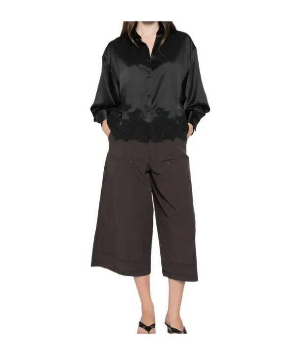 Ermanno Scervino Lace-trimmed Satin Shirt