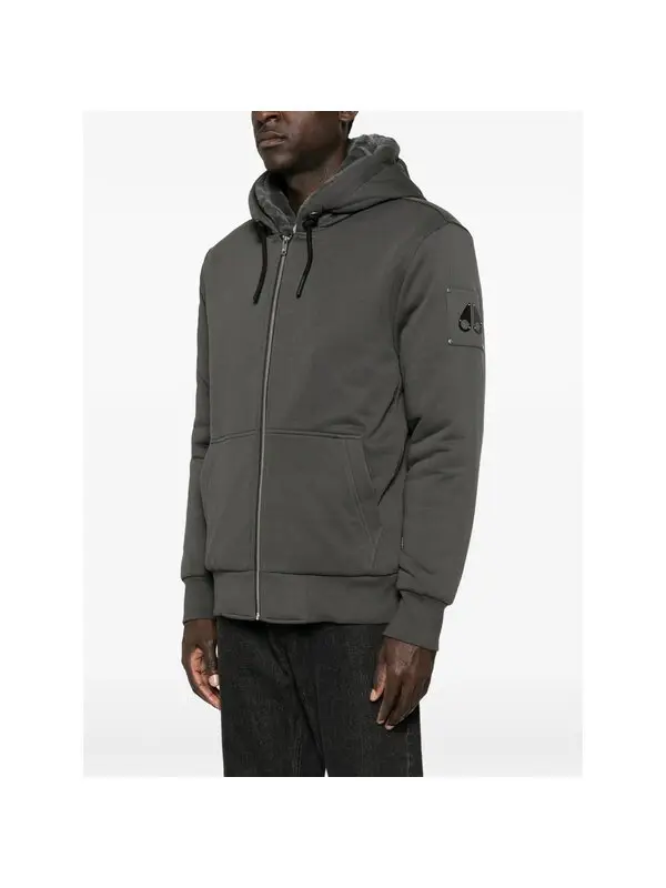 Moose Knuckles Logo-plaque Drawstring Zipped Hoodie