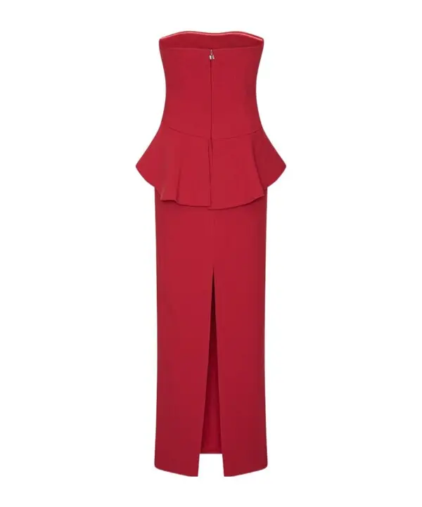 ROTATE BY BIRGER CHRISTENSEN Long Flower Strapless Dress