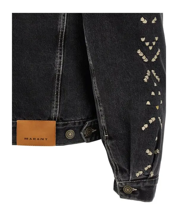 Isabel Marant Étoile Long Sleeve Embroidered Denim Jacket