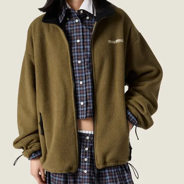 Miu Miu Fleece Zip-up Jacket