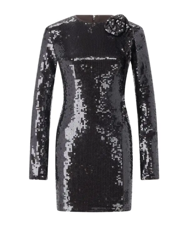 ROTATE BY BIRGER CHRISTENSEN Sequined Mini Dress - Black