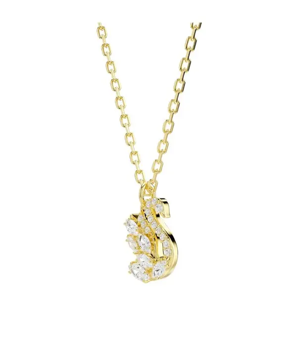 SWAROVSKI Swan Motif Crystal Pendant Necklace - Gold