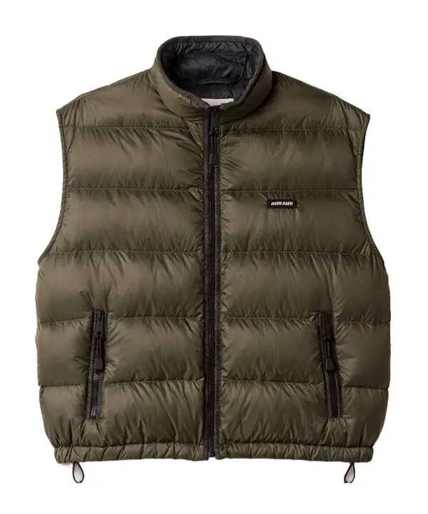 Miu Miu Lightweight And Thick Down Vest - Forest Green