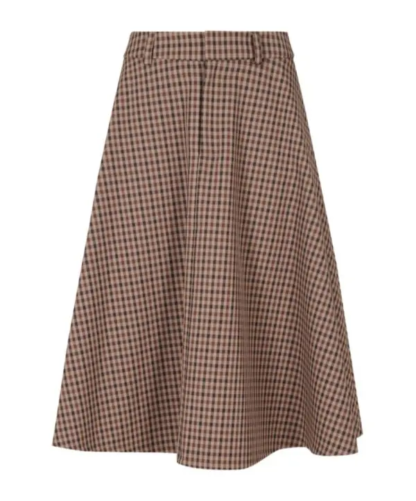DONDUP Belted Plaid Skirt