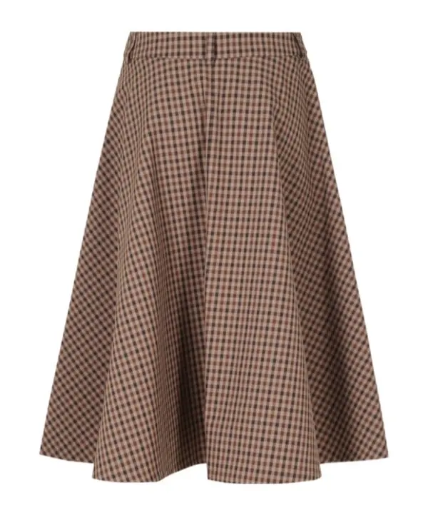 DONDUP Belted Plaid Skirt