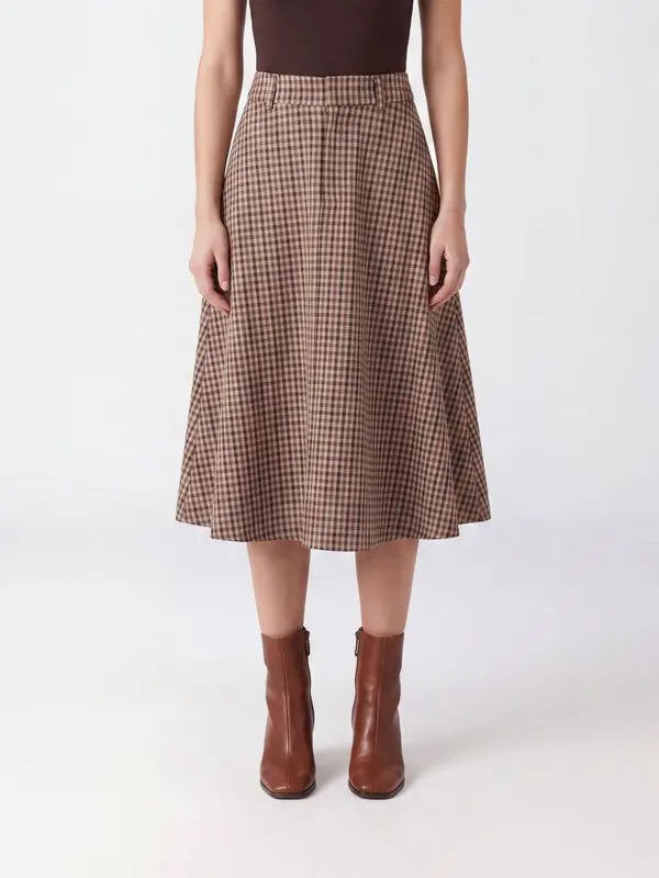 DONDUP Checked Zipped Skirt