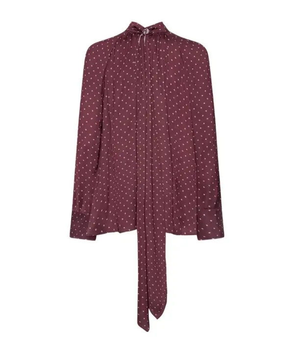 ROTATE BY BIRGER CHRISTENSEN Dot Satin Bow Shirt