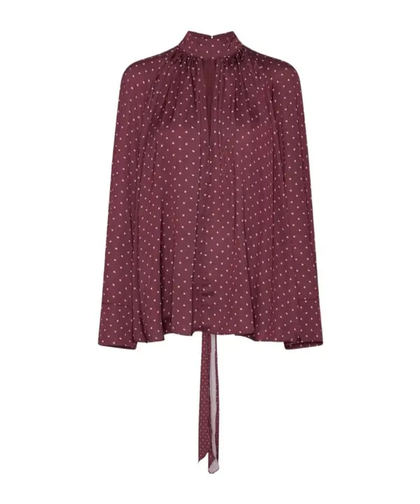 ROTATE BY BIRGER CHRISTENSEN Dot Satin Bow Shirt