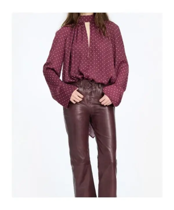 ROTATE BY BIRGER CHRISTENSEN Dot Satin Bow Shirt