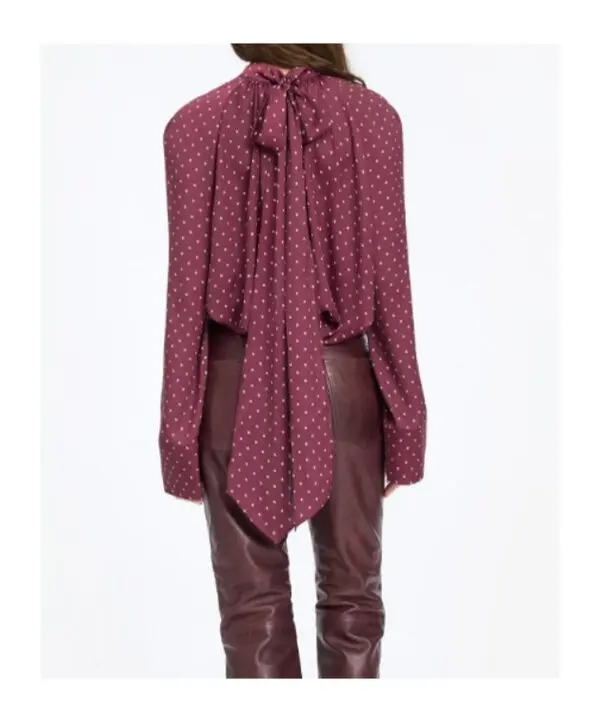 ROTATE BY BIRGER CHRISTENSEN Dot Satin Bow Shirt