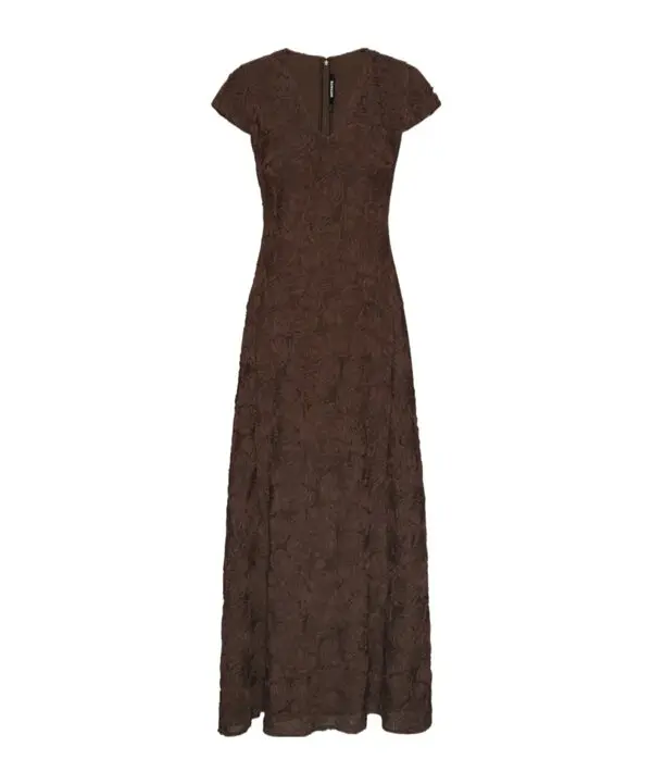 ROTATE BY BIRGER CHRISTENSEN Flower-mesh Sleeveless Maxi Dress - Dark Brown
