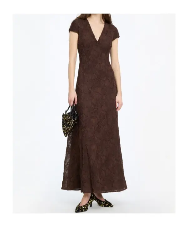 ROTATE BY BIRGER CHRISTENSEN Flower-mesh Sleeveless Maxi Dress