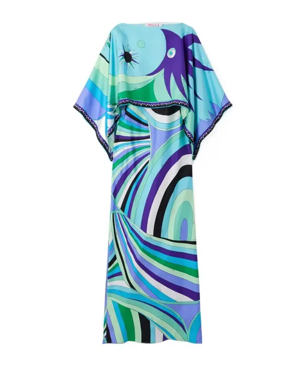 Emilio Pucci Printed Satin Maxi Dress
