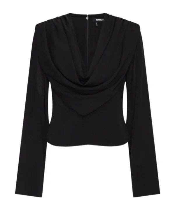 ROTATE BY BIRGER CHRISTENSEN Draped Long Sleeve Blouse