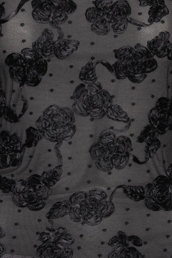 ROTATE BY BIRGER CHRISTENSEN Flower Mesh Long Sleeve Top