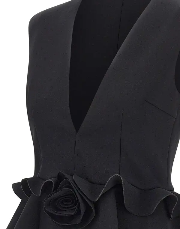 ROTATE BY BIRGER CHRISTENSEN Peplum Flower V-neck Top