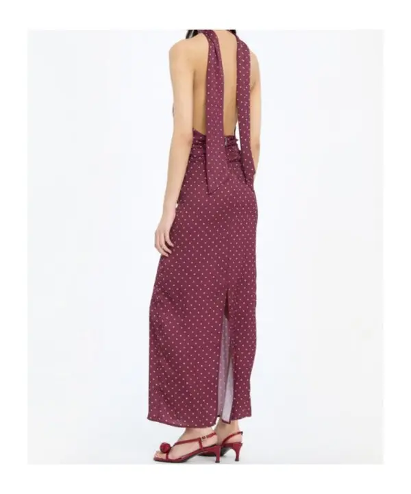 ROTATE BY BIRGER CHRISTENSEN Dot Halterneck Scarf Dress