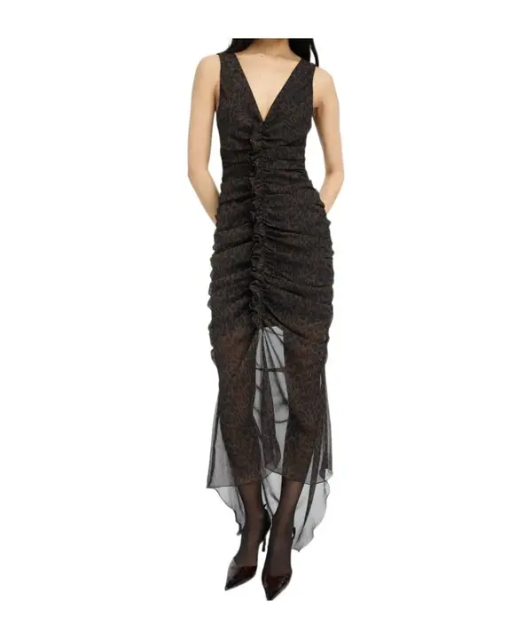 ROTATE BY BIRGER CHRISTENSEN Ruched Midi Dress