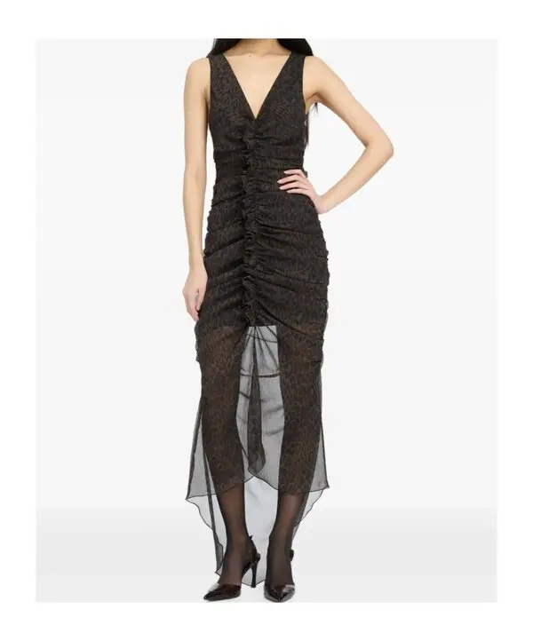 ROTATE BY BIRGER CHRISTENSEN Ruched Midi Dress