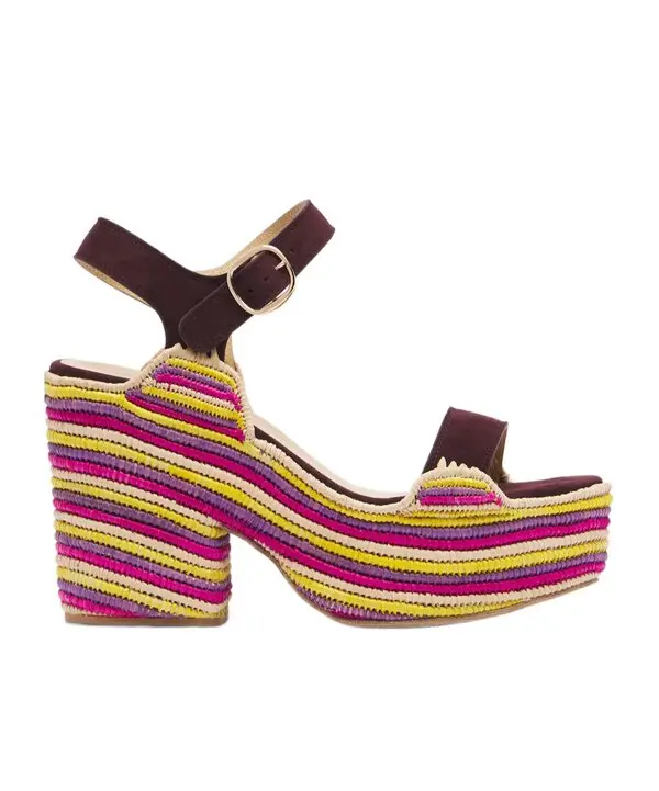 Gabriela Hearst Sardis Suede And Raffia Platform Sandals - No