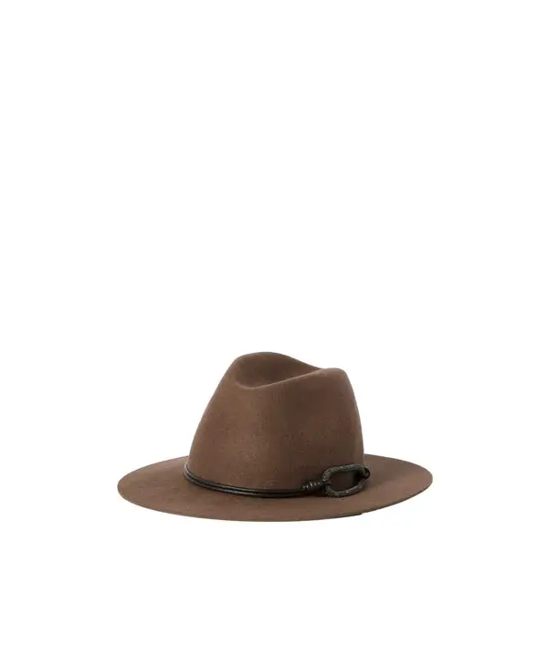 Brunello Cucinelli Felted Fedora With Beaded Leather Band