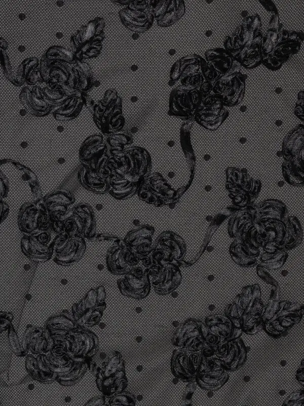 ROTATE BY BIRGER CHRISTENSEN Flower Mesh Midi Skirt