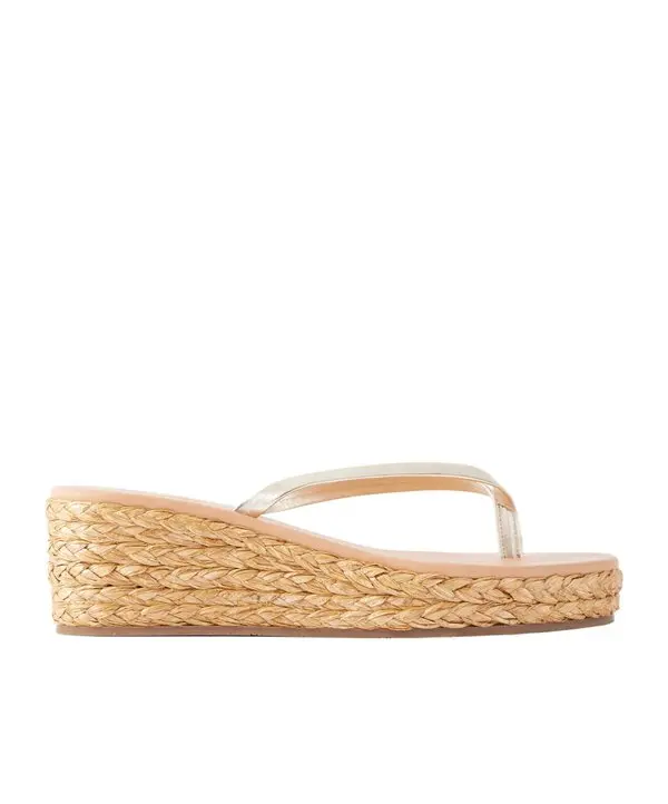 ANCIENT GREEK SANDALS Raffia Wedge Flip-flops