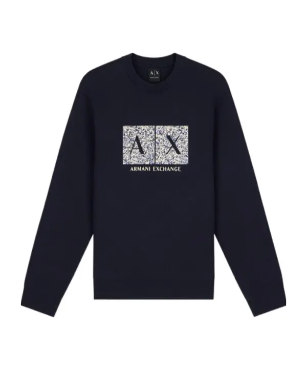 Armani Exchange Bonded Stretch Cotton Crewneck Sweatshirt