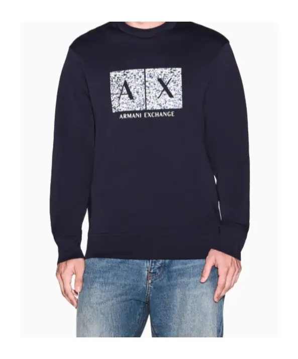 Armani Exchange Bonded Stretch Cotton Crewneck Sweatshirt