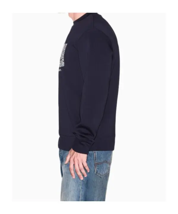 Armani Exchange Bonded Stretch Cotton Crewneck Sweatshirt