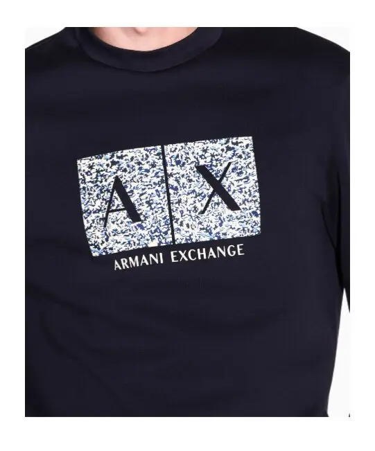 Armani Exchange Bonded Stretch Cotton Crewneck Sweatshirt