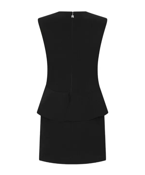 ROTATE BY BIRGER CHRISTENSEN Floral-appliqué Peplum-hem Mini Dress
