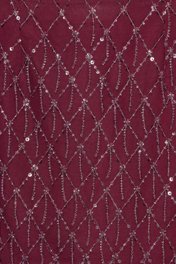 ROTATE BY BIRGER CHRISTENSEN Sequins Mini Skirt Dark Red