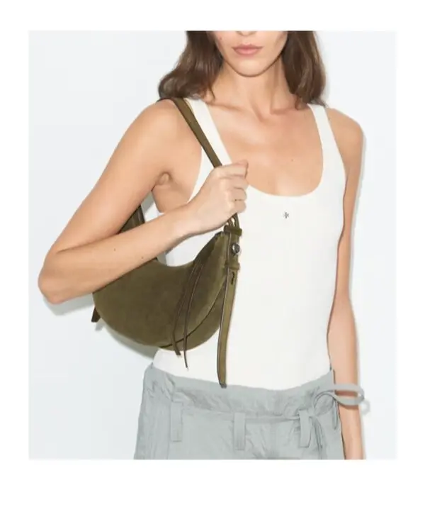 Tory Burch Romy Suede Half Moon Bag