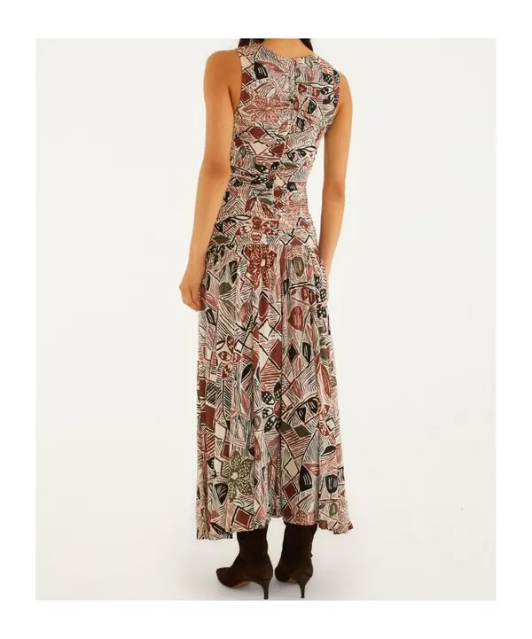 Farm Rio Abstract-print Ruched Midi Dress