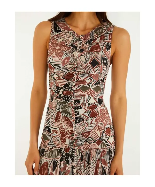 Farm Rio Abstract-print Ruched Midi Dress