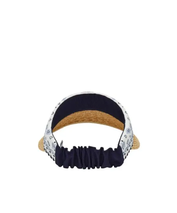 FERRAGAMO Arabesque Print Straw Visor