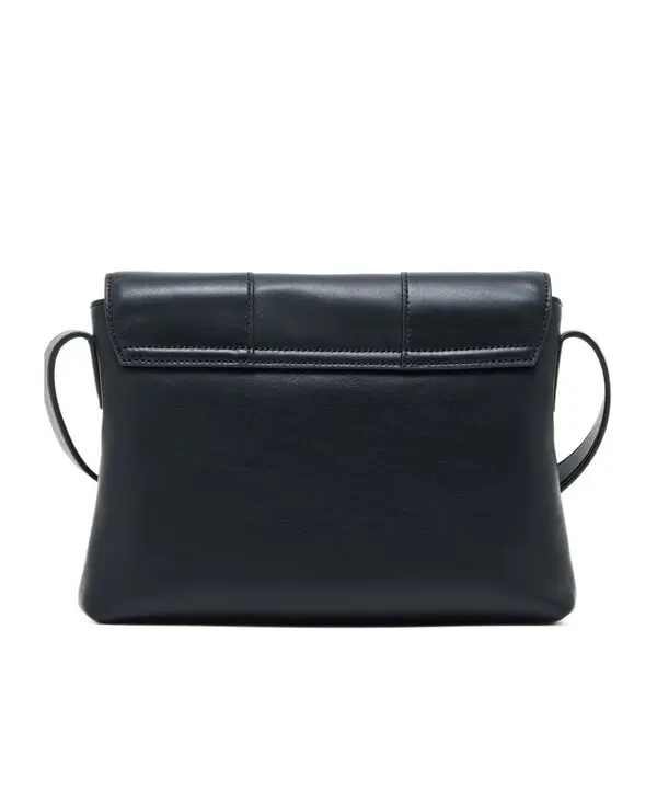 Emporio Armani Leather Shoulder Bag With Logo Plaque