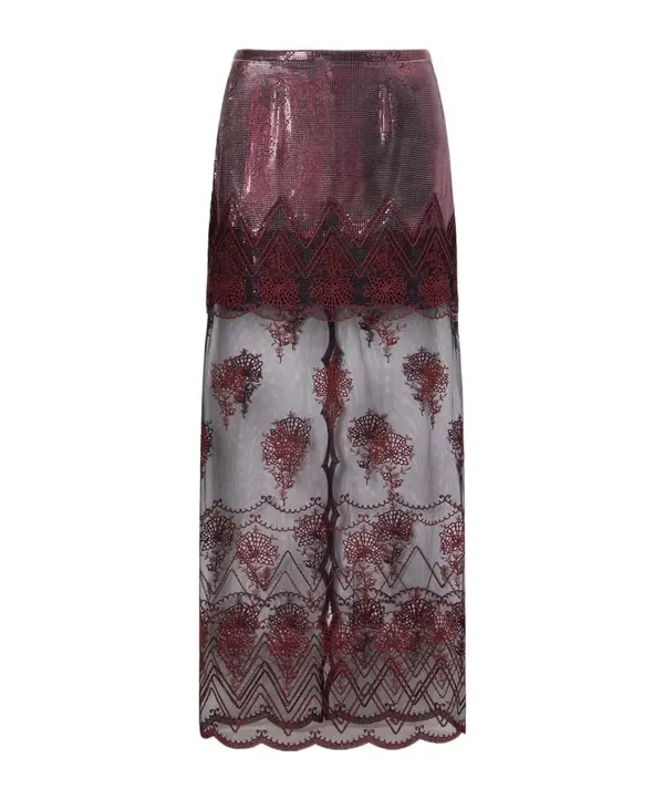 Rabanne Sequined Lace Midi Skirt